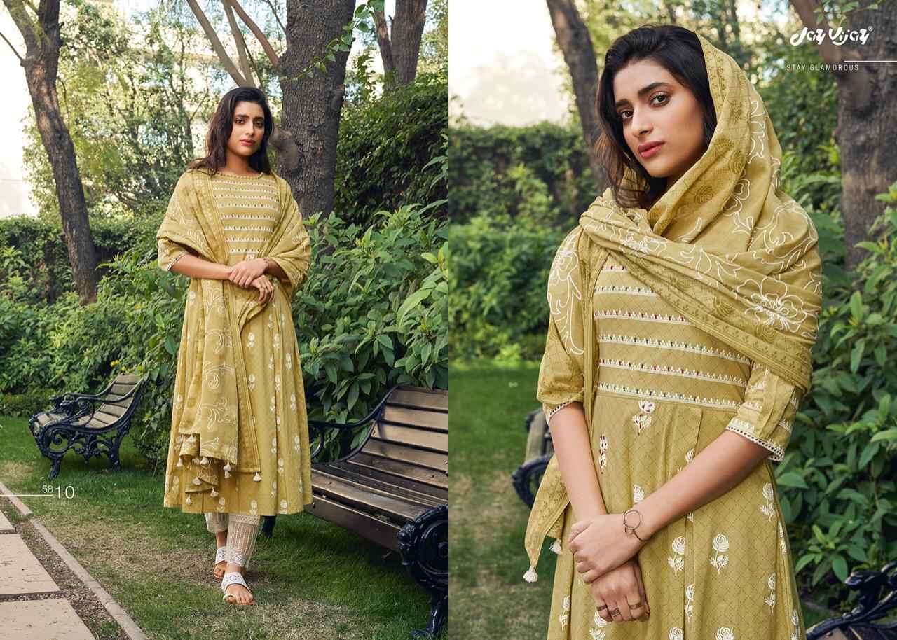 Jay Vijay Suhana Lawn Cotton Khadi Print With Hand Work Dress Material ...