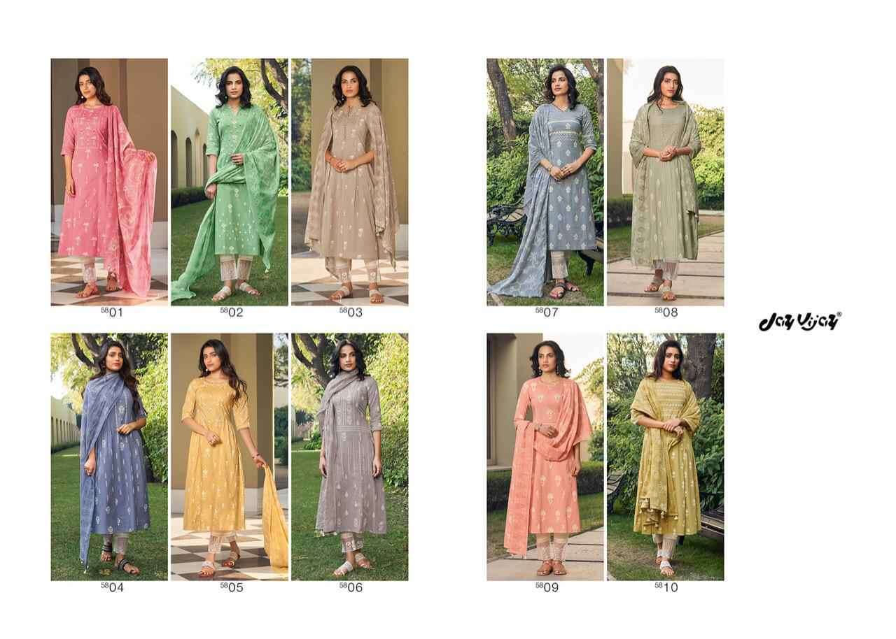 Jay Vijay Suhana Lawn Cotton Khadi Print With Hand Work Dress Material ...