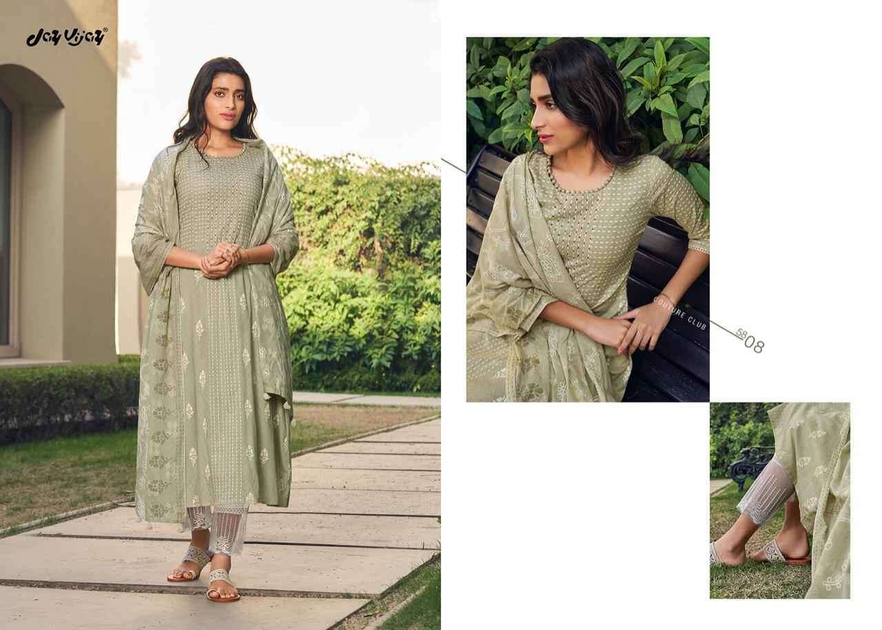 Jay Vijay Suhana Lawn Cotton Khadi Print With Hand Work Dress Material ...