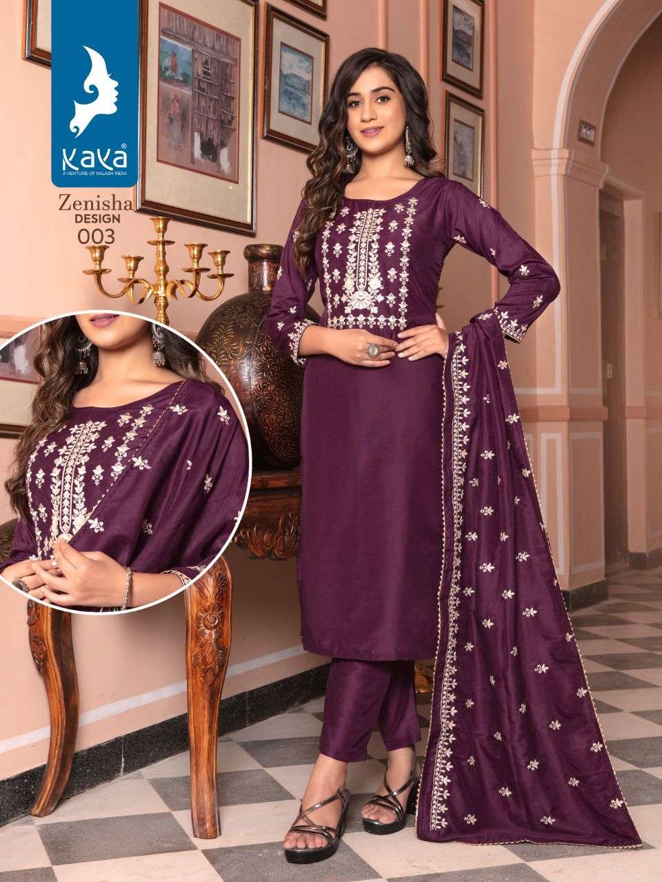 Kaya Kurti Zenisha Muslin silk with hand work Readymade suits ...