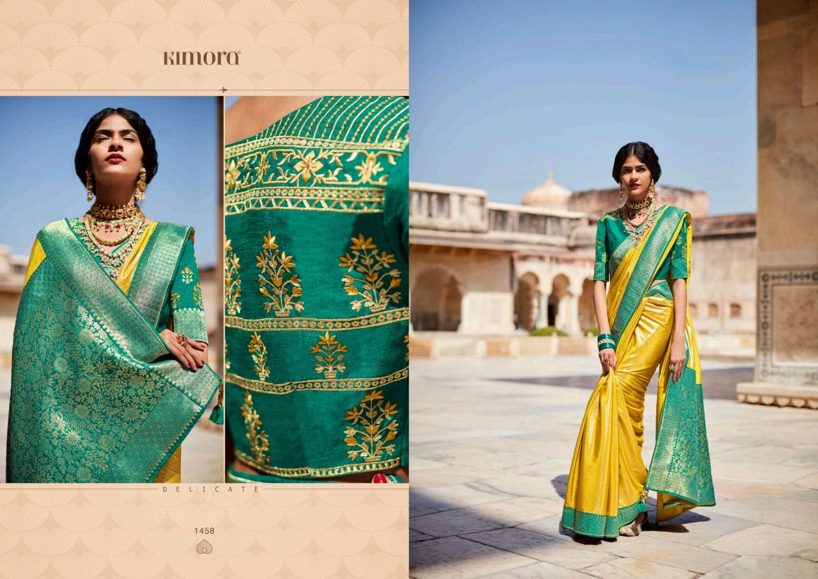 Kimora fashion Sunheri vol 18 Silk with Fancy Work Wedding Wear Saree ...