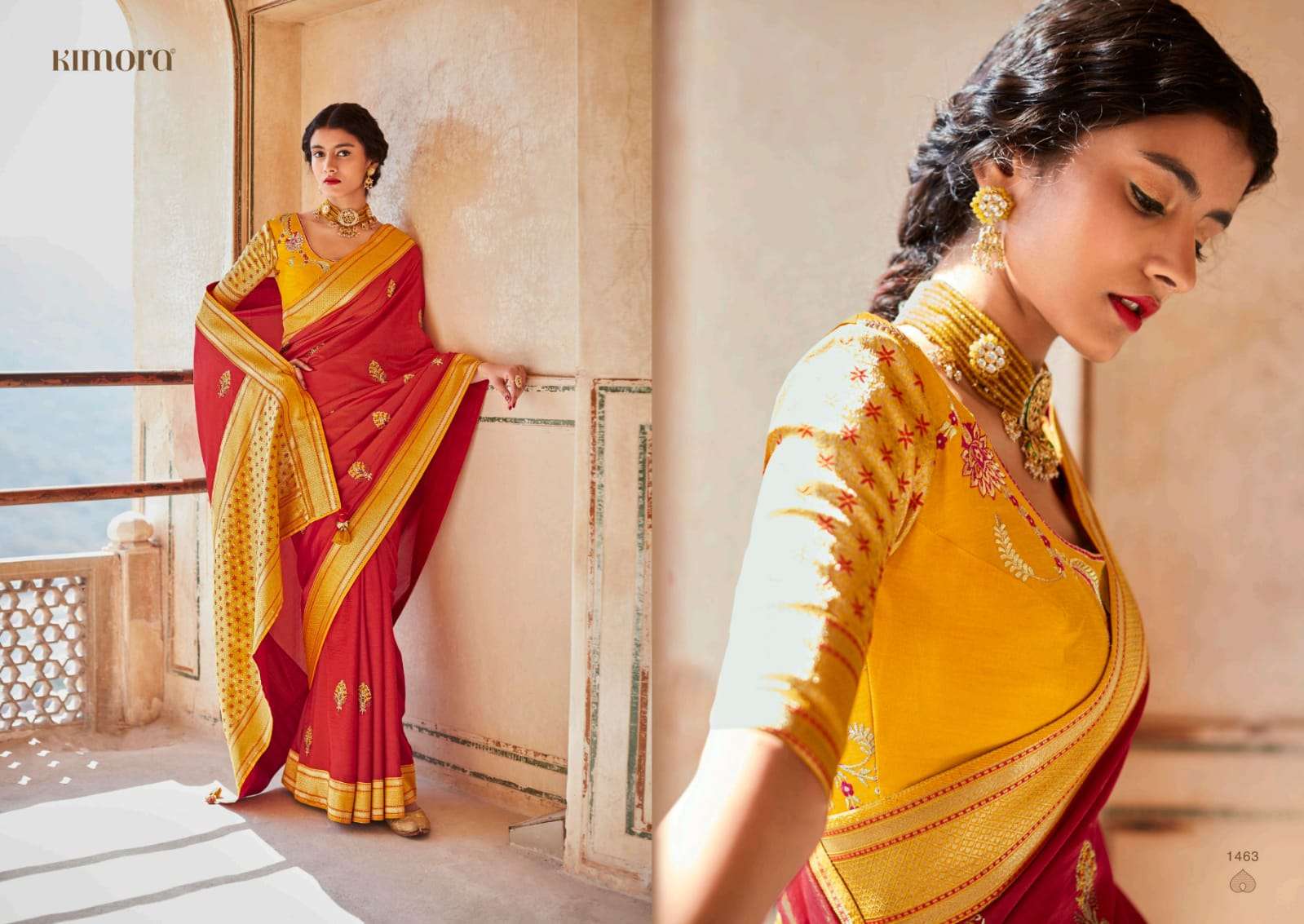 Kimora fashion Sunheri vol 18 Silk with Fancy Work Wedding Wear Saree ...