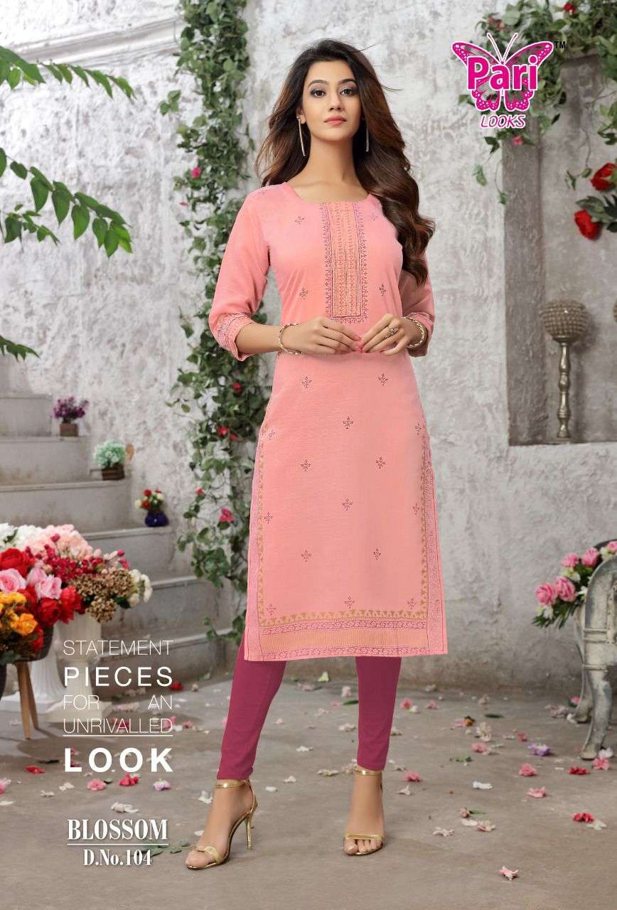 Pari Blossom Rayon with fancy work Kurti collection at wholesale rate