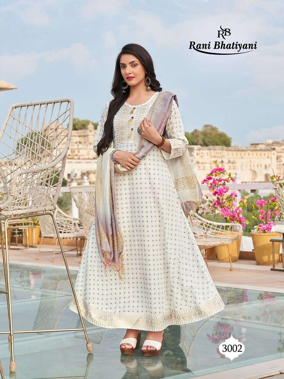 Rani Bhatiya Ankita vol 3 Rayon With Long Designer Gown With Dupatta ...