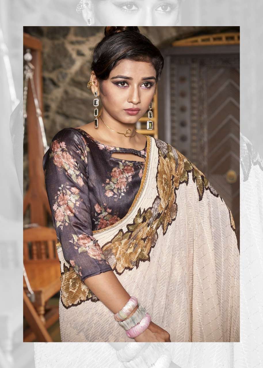 Vallabhi Prints Tathastu Georgette with Printed Regular Wear Saree ...