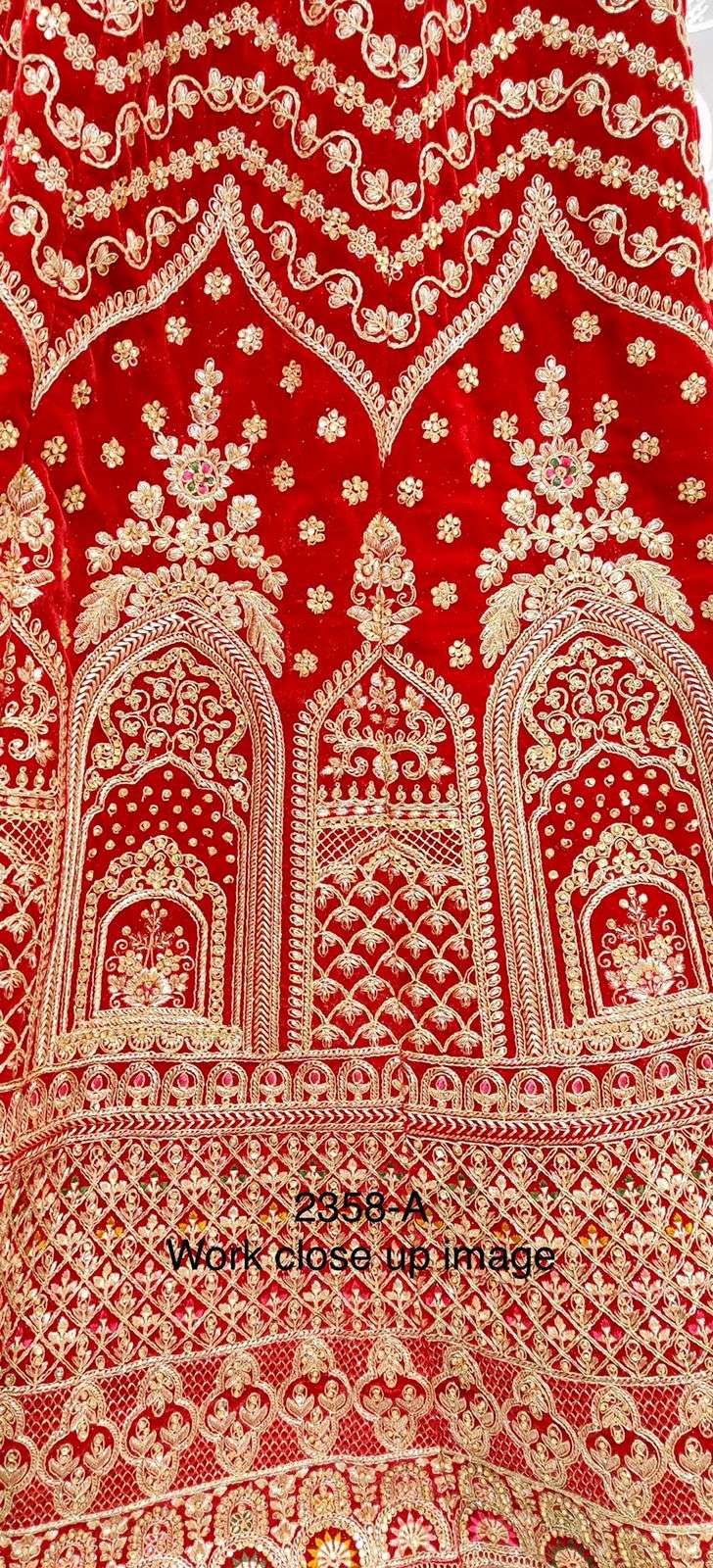 A2358 Velvet With Dori Embroidery , Thread work Designer Bridal Wear ...