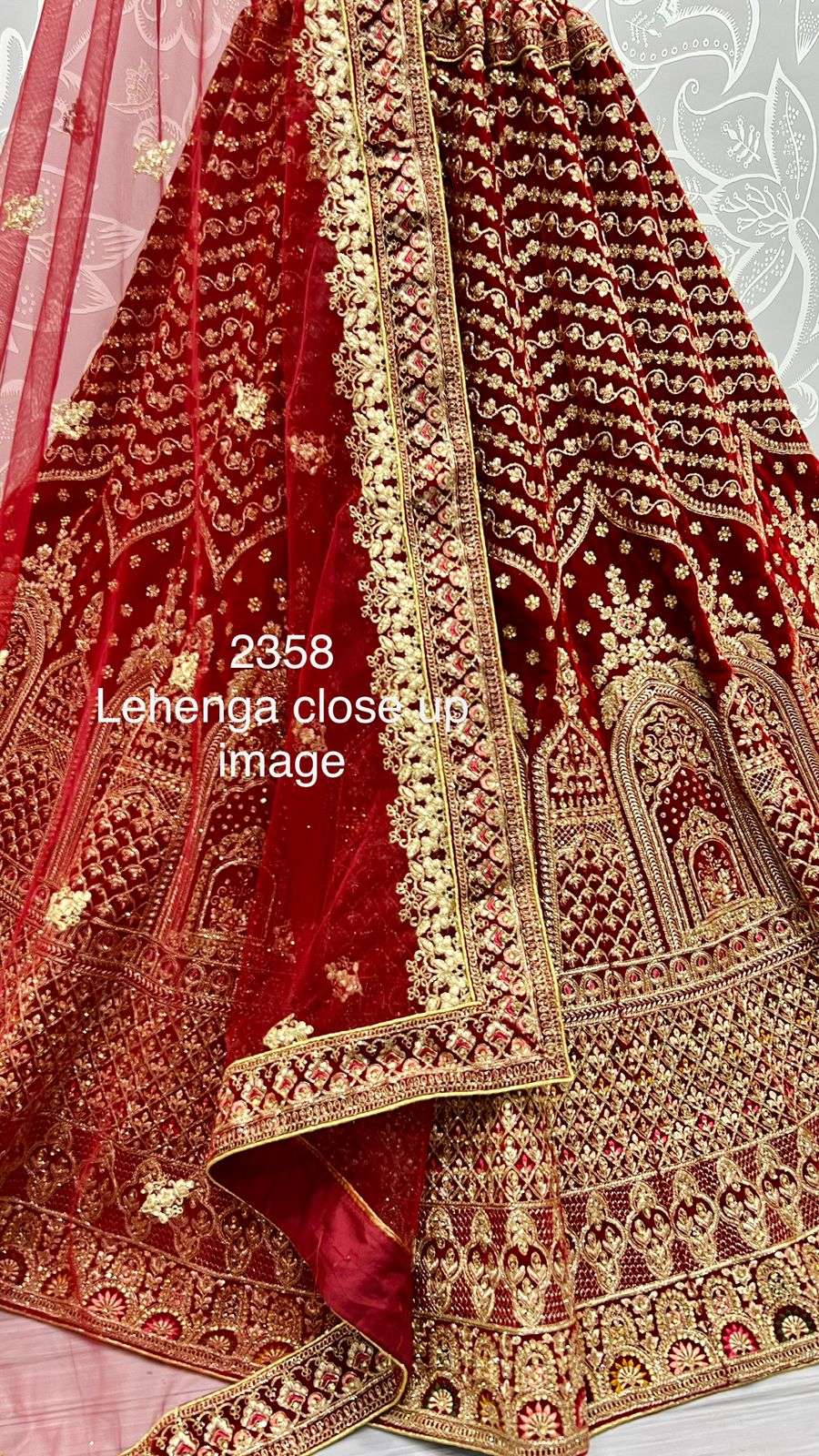 A2358 Velvet With Dori Embroidery , Thread work Designer Bridal Wear ...