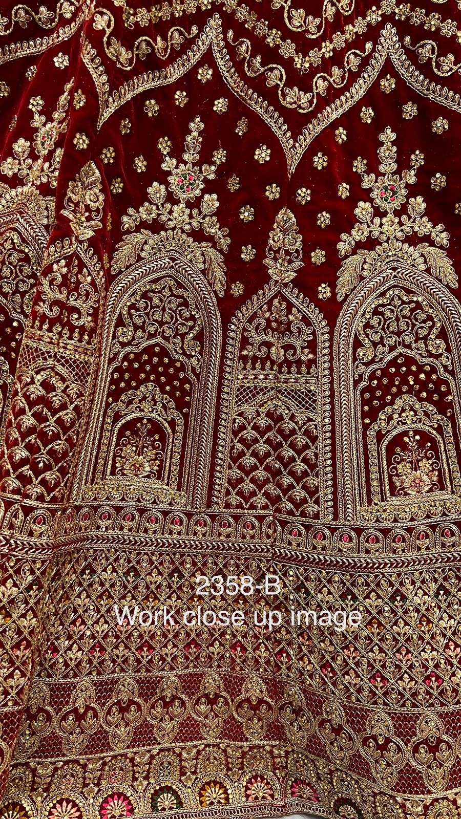 A2358 Velvet With Dori Embroidery , Thread work Designer Bridal Wear ...