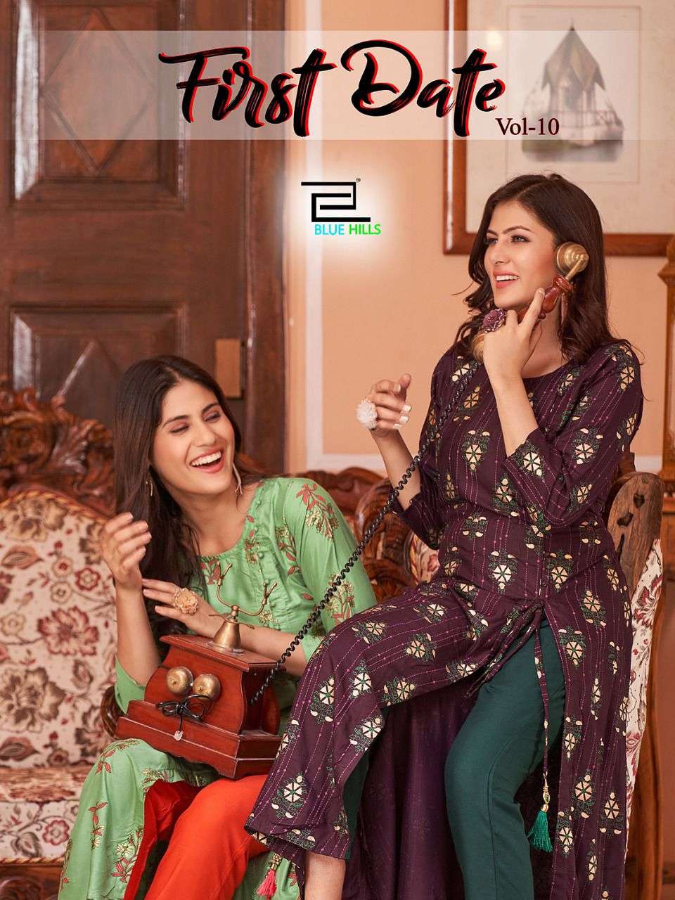 Blue Hills First Date VOl 10 Rayon Printed Fancy side cut Open Pattern ...