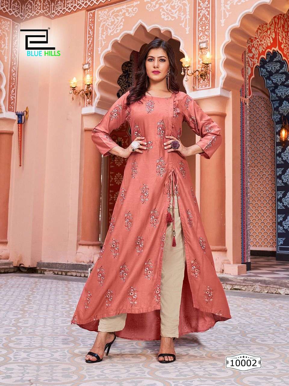 Blue Hills First Date VOl 10 Rayon Printed Fancy side cut Open Pattern ...