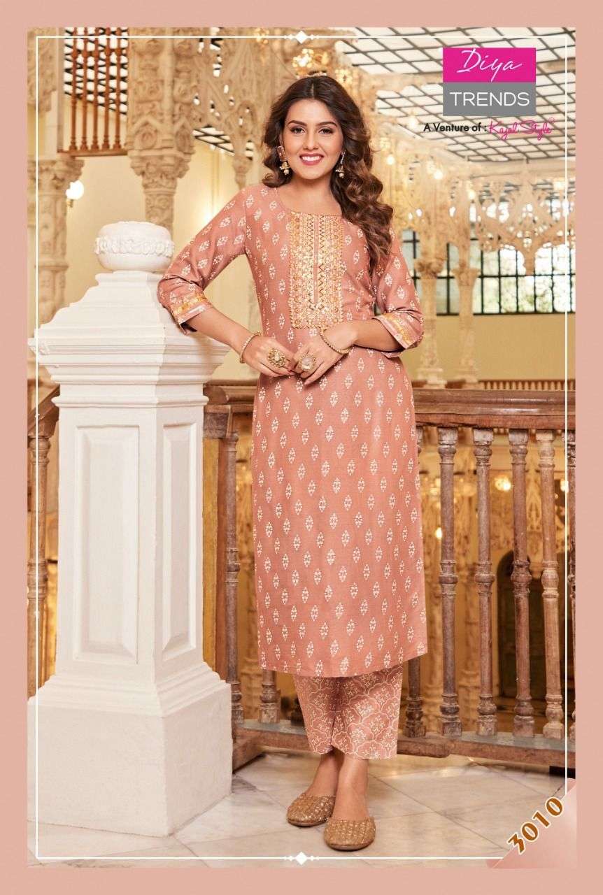 Diya Trends Celebration vol 3 Rayon With gold Print fancy Kurti with ...