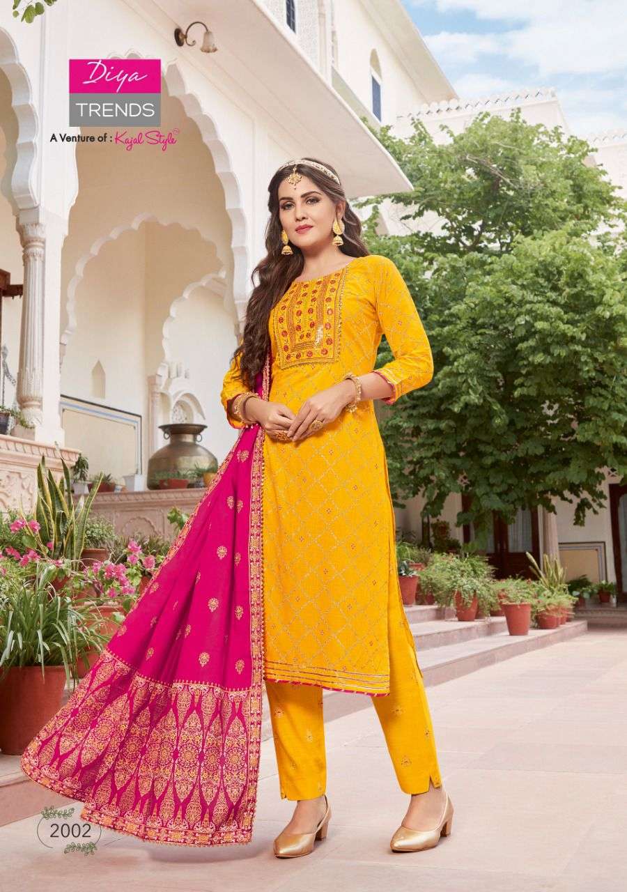 Diya Trends kajal Style Alveera vol 2 Rayon With fancy handwork ...