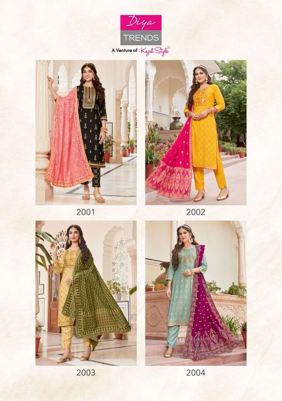 Diya Trends kajal Style Alveera vol 2 Rayon With fancy handwork ...