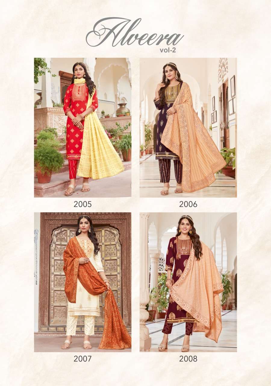 Diya Trends kajal Style Alveera vol 2 Rayon With fancy handwork ...