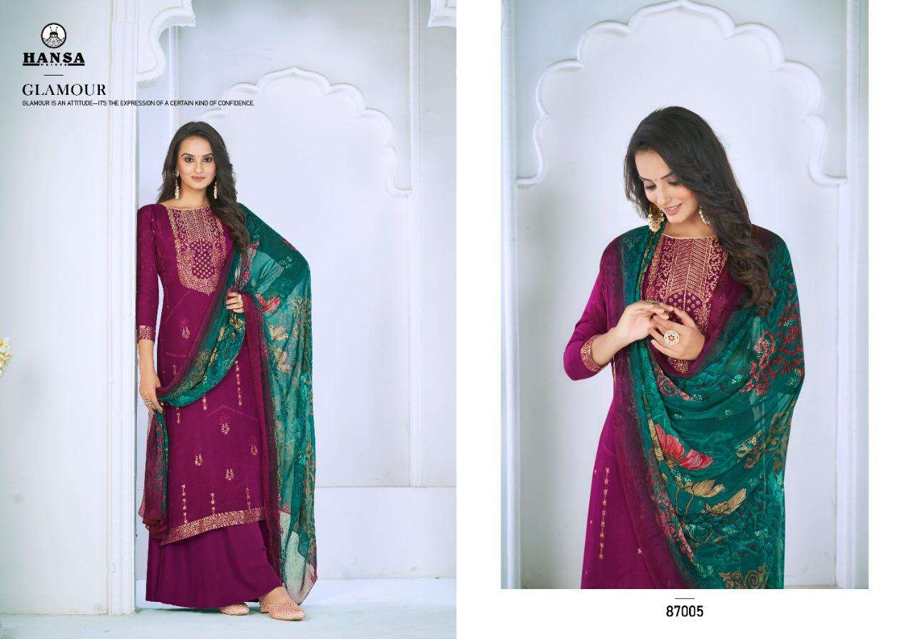 Hansa Banaras Muslin jacquard With fancy Party Wear suits Collection at ...