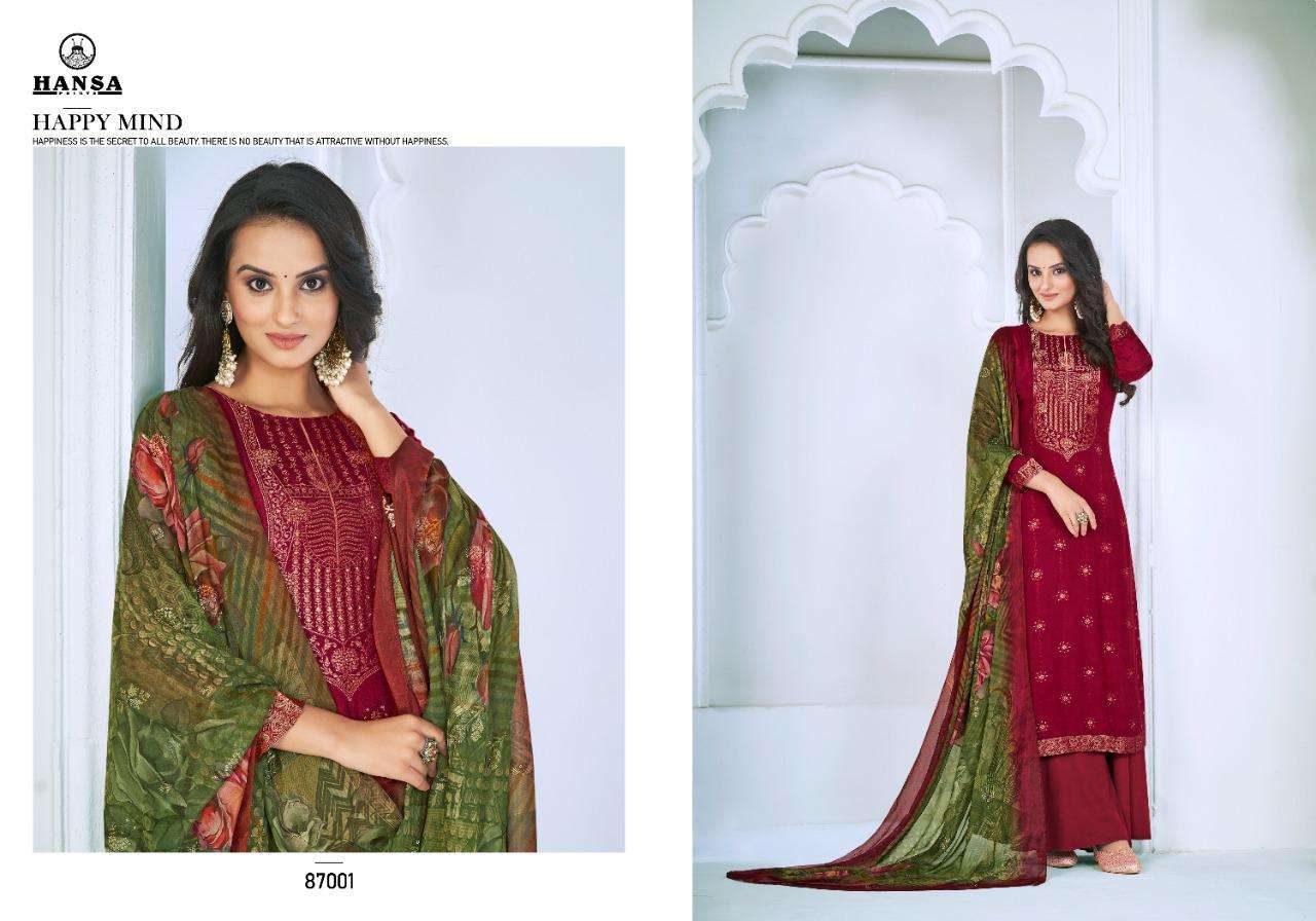 Hansa Banaras Muslin jacquard With fancy Party Wear suits Collection at ...