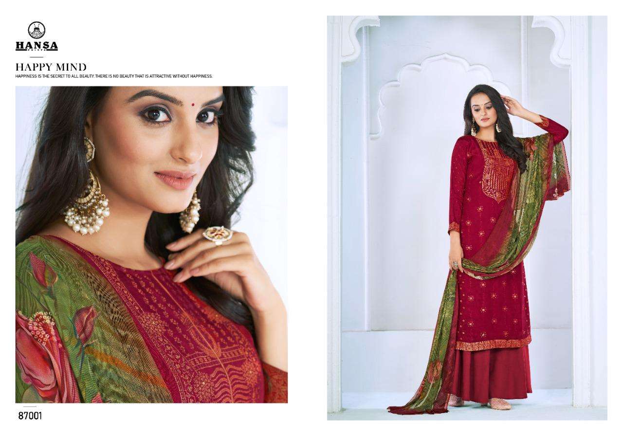 Hansa Banaras Muslin jacquard With fancy Party Wear suits Collection at ...