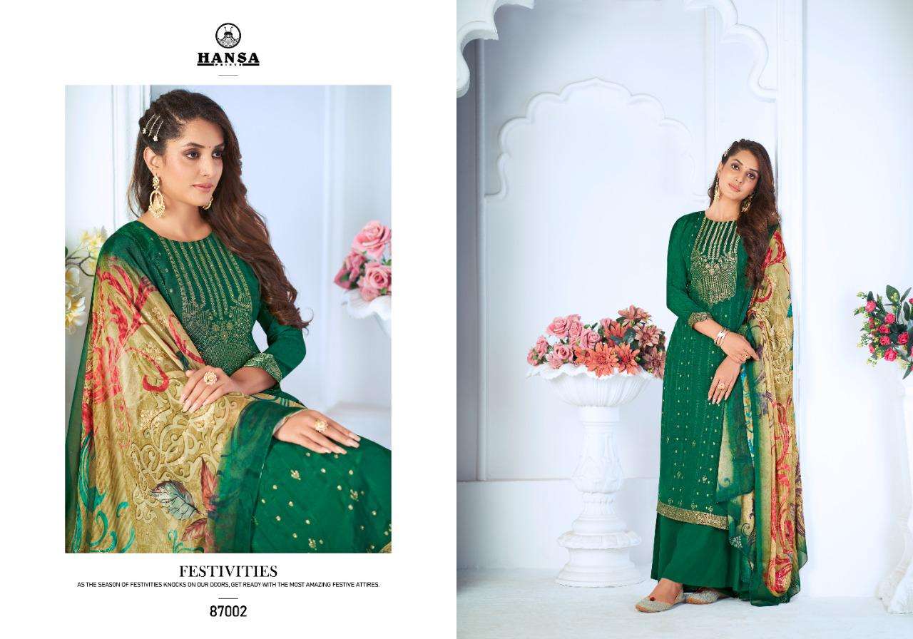 Hansa Banaras Muslin jacquard With fancy Party Wear suits Collection at ...