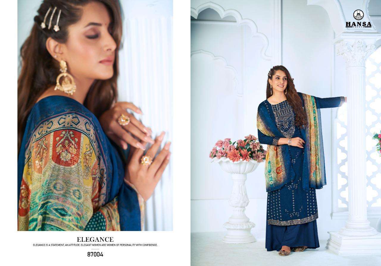 Hansa Banaras Muslin jacquard With fancy Party Wear suits Collection at ...