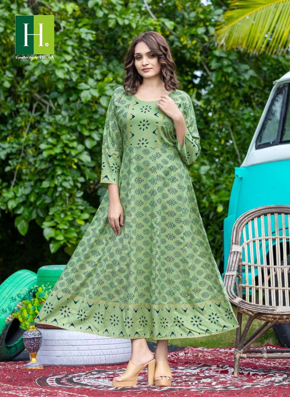 Hirwa Fashion Sunlight vol 2 Rayon With Printed long Anarkali Style ...
