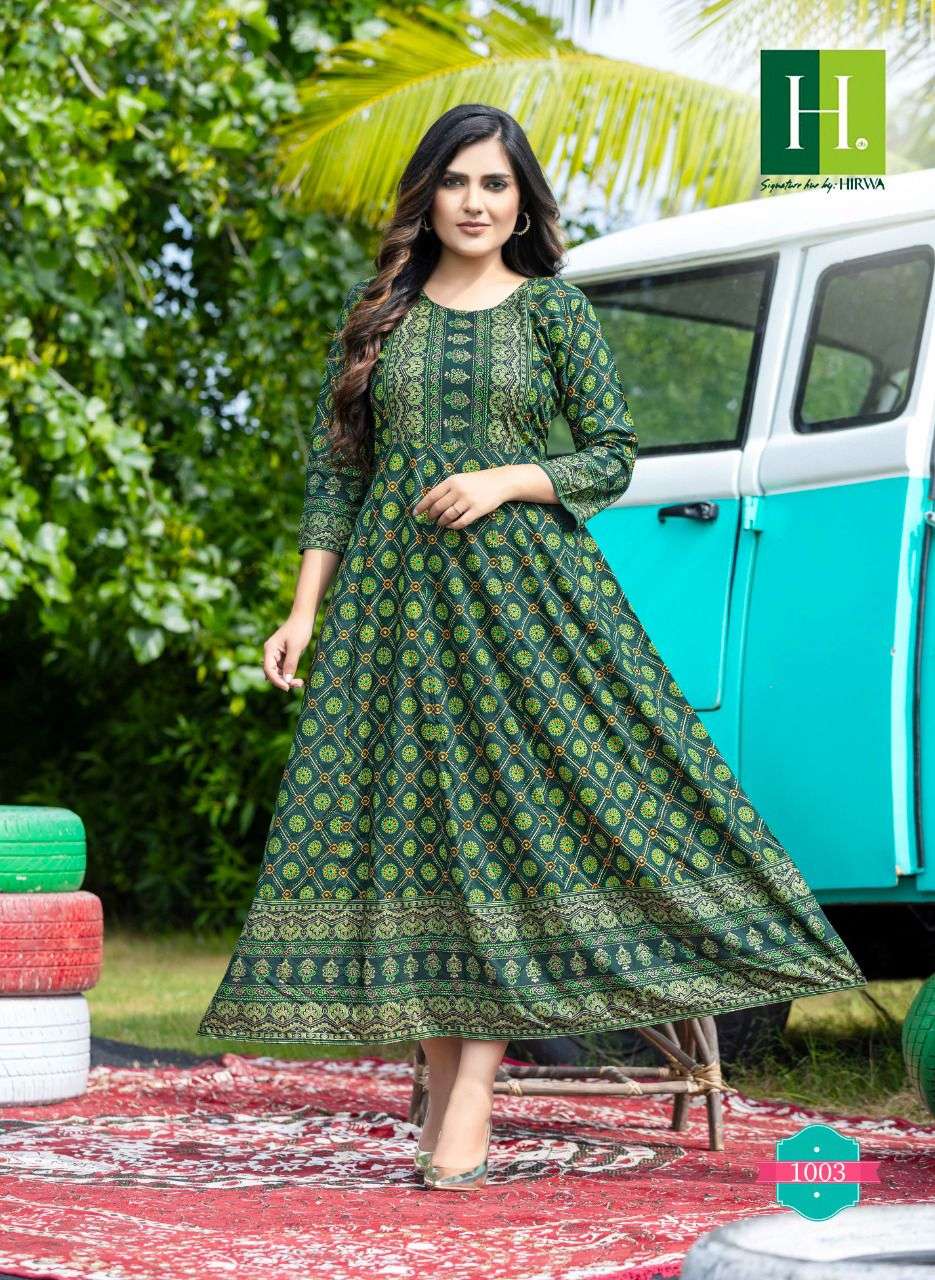Hirwa Fashion Sunlight vol 2 Rayon With Printed long Anarkali Style ...