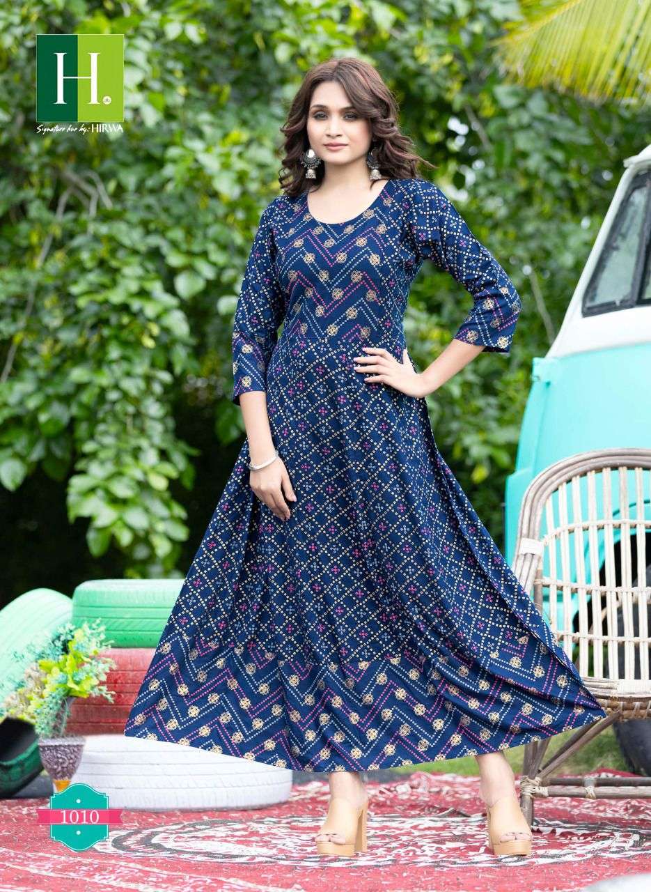 Hirwa Fashion Sunlight vol 2 Rayon With Printed long Anarkali Style ...