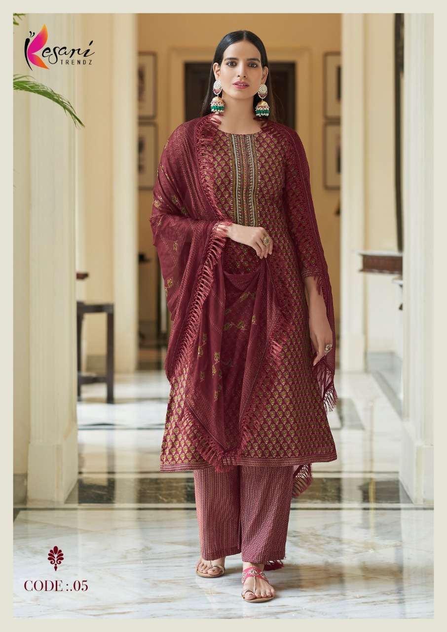 Kesari Trendz Izhar Modal silk with fancy suits collection at wholesale ...