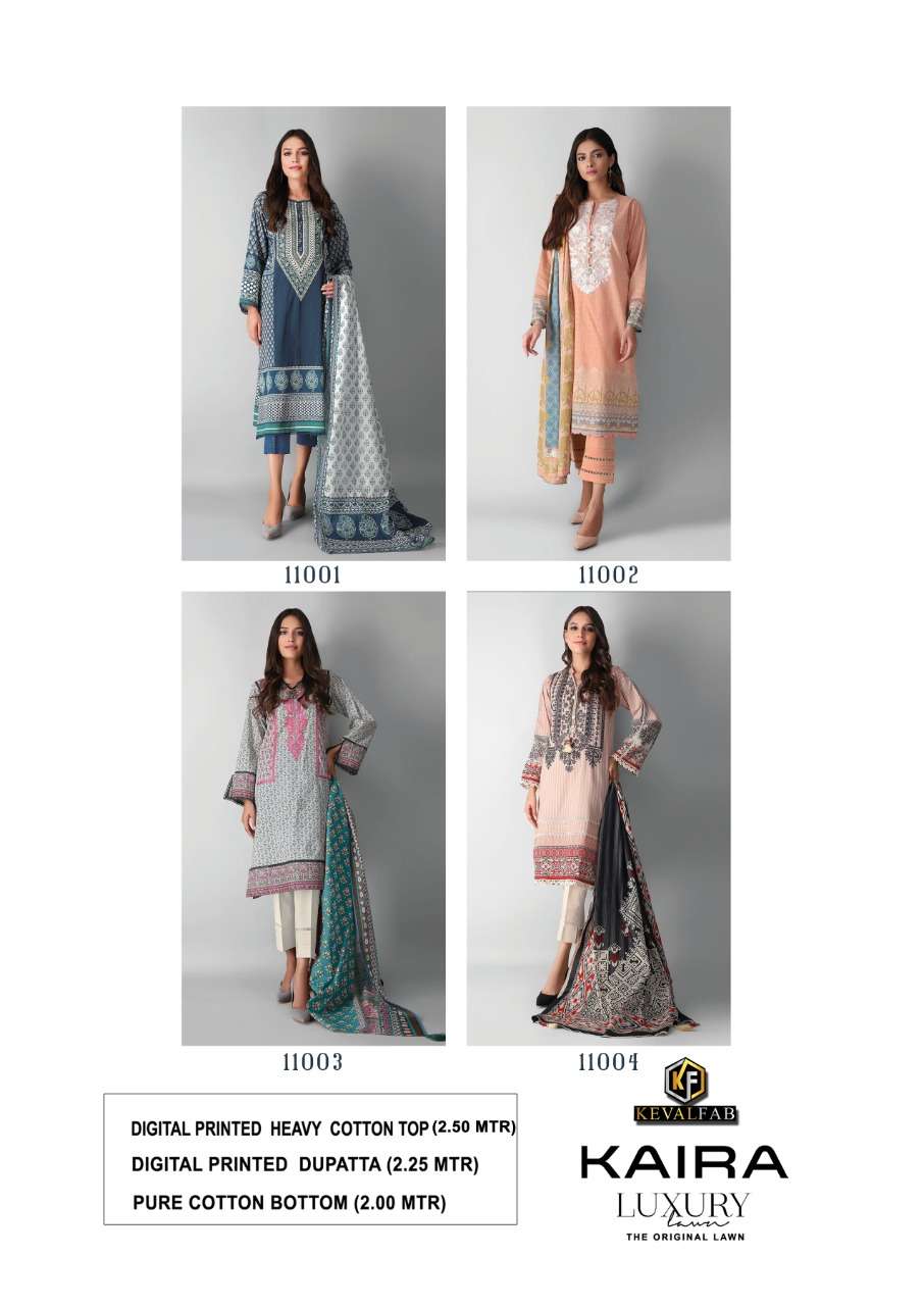 Keval Fab Kaira vol 11 Lawn Cotton With Printed Dress Material ...