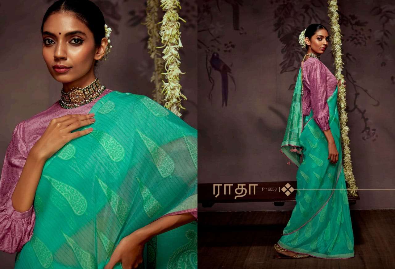 Kimora fashion radha Organza Brasso festival wear saree collection at ...