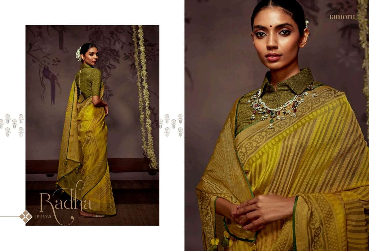 Kimora fashion radha Organza Brasso festival wear saree collection at ...