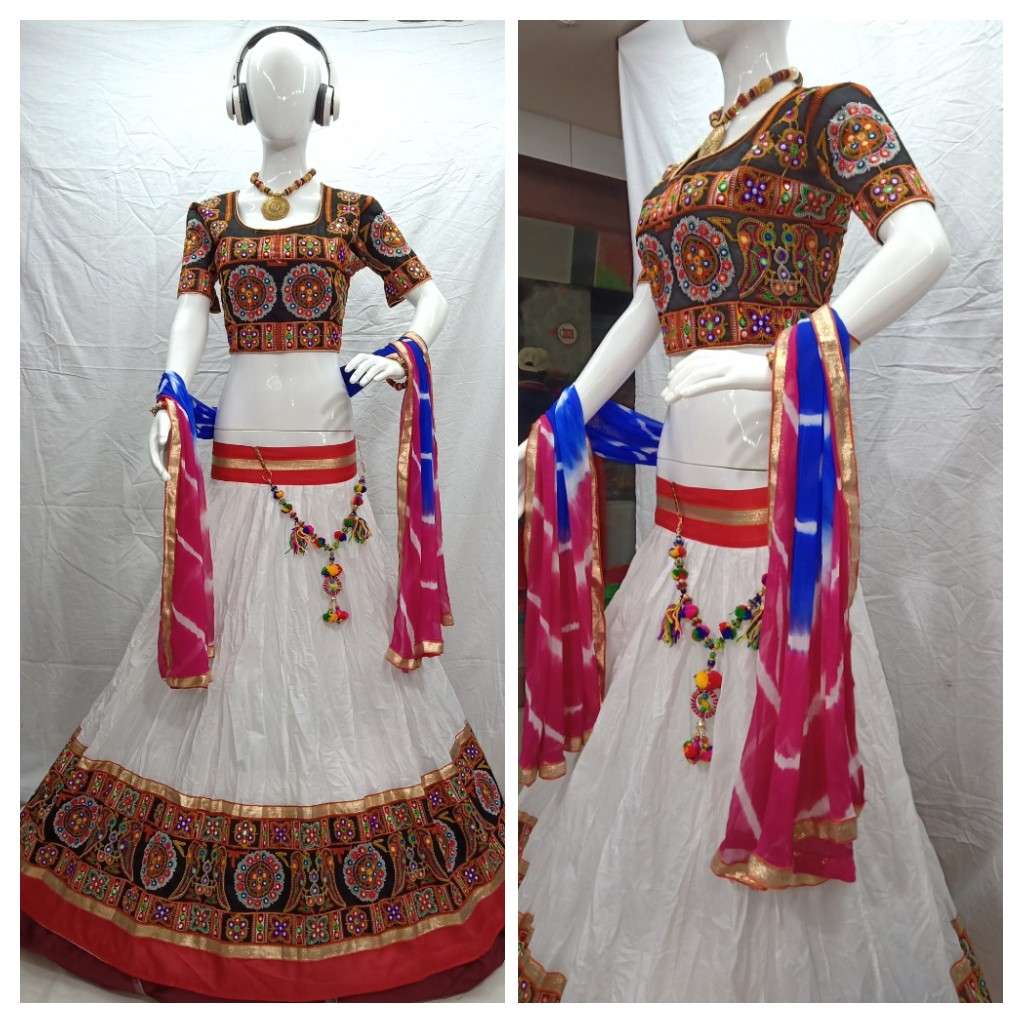 Navratri special fancy With Traditional Kach bavliya work Lehenga choli ...
