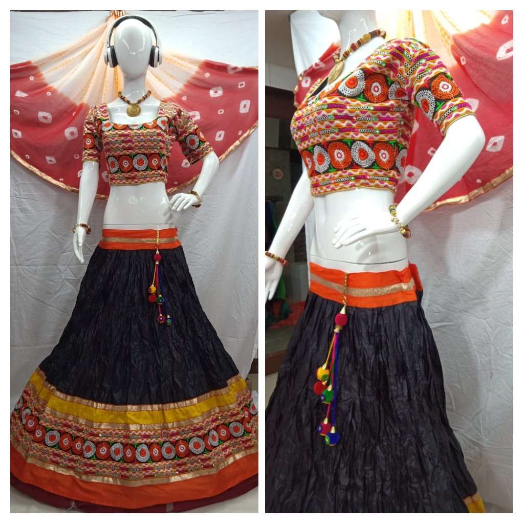 Navratri special fancy With Traditional Kach bavliya work Lehenga choli ...