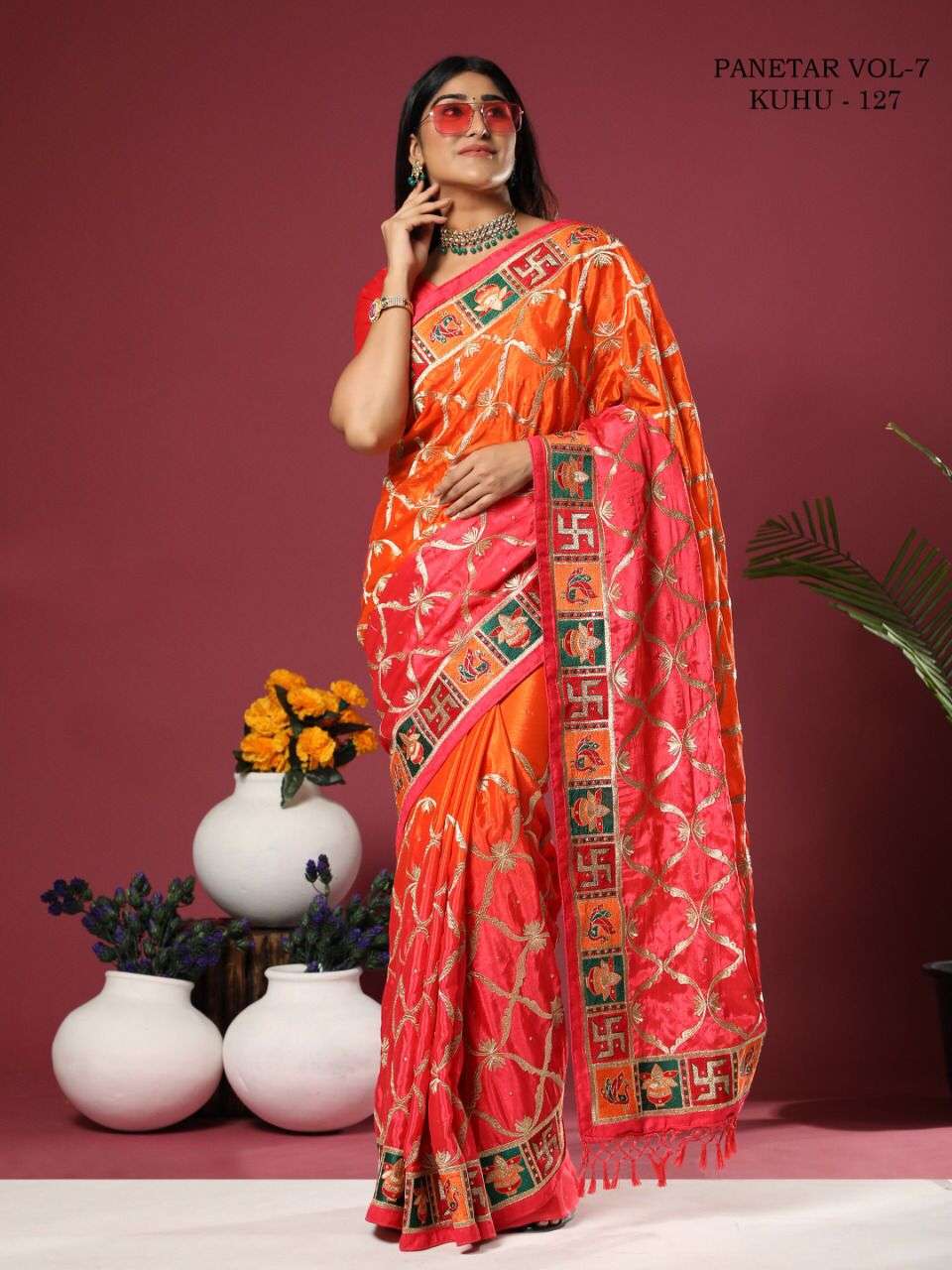 Panetar vol 7 Silk with fancy Handwork Designer Wedding Wear Saree ...