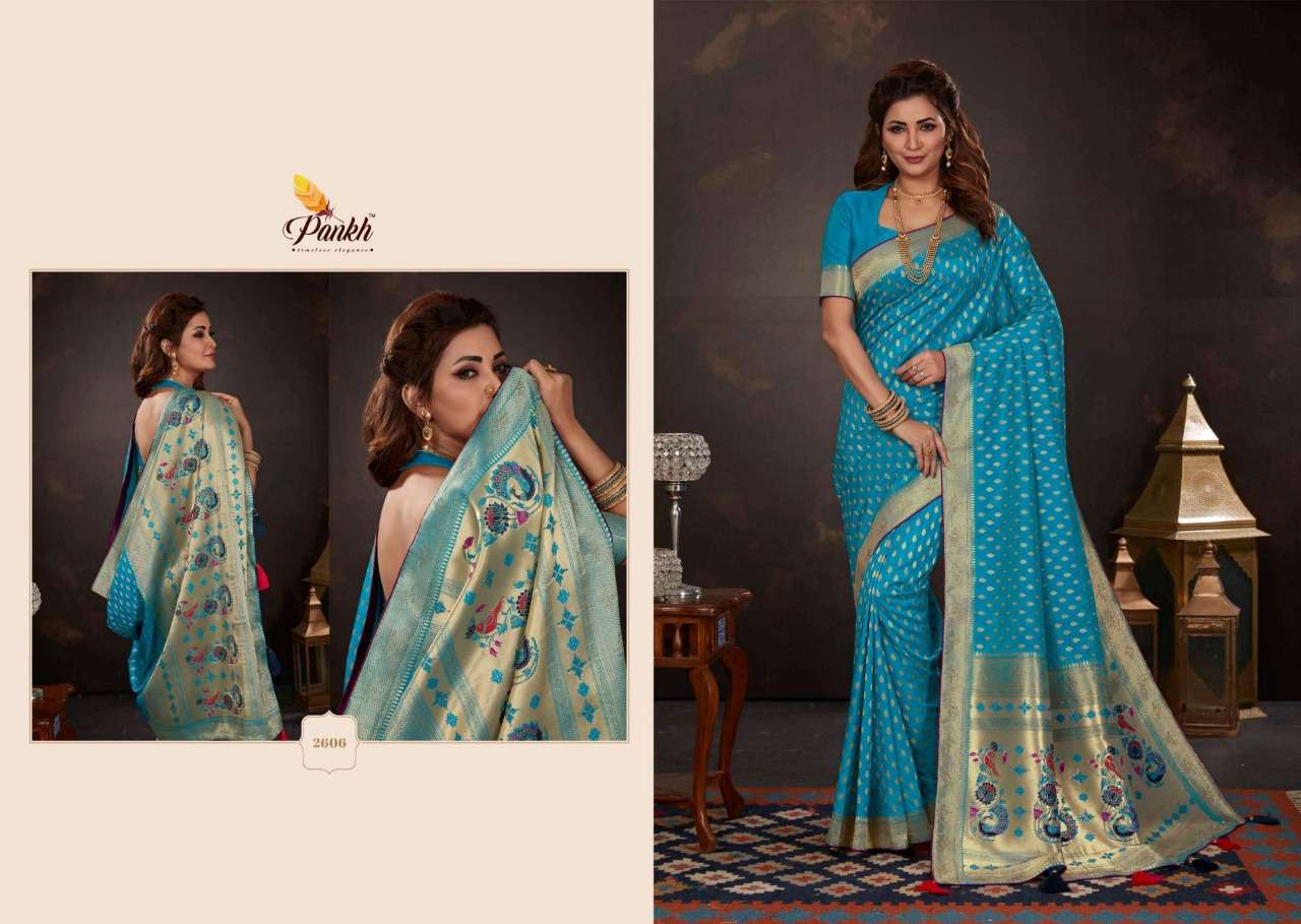 Pink Lotus Pankh Pari silk with Traditinal paithani Design Pallu Saree ...