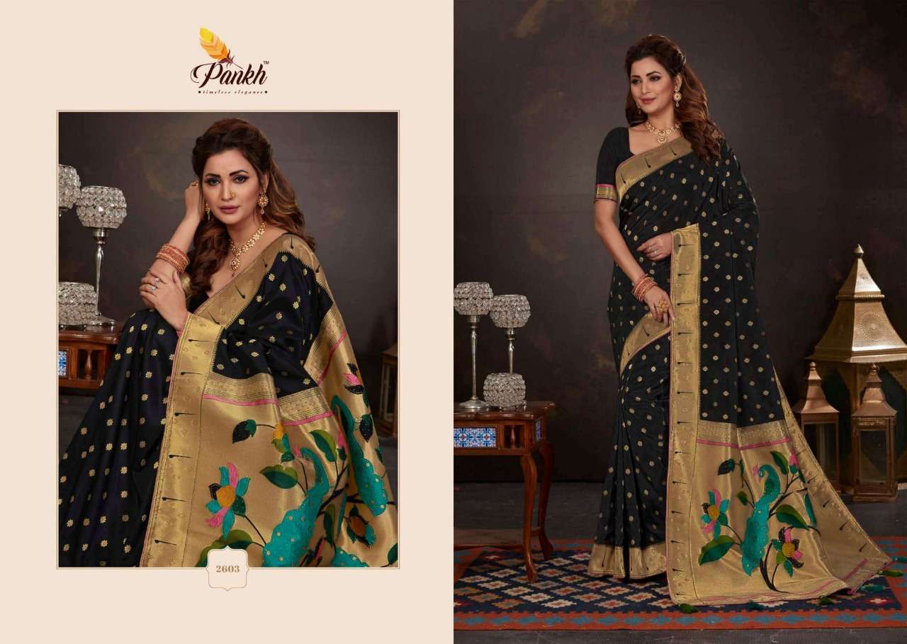 Pink Lotus Pankh Pari silk with Traditinal paithani Design Pallu Saree ...