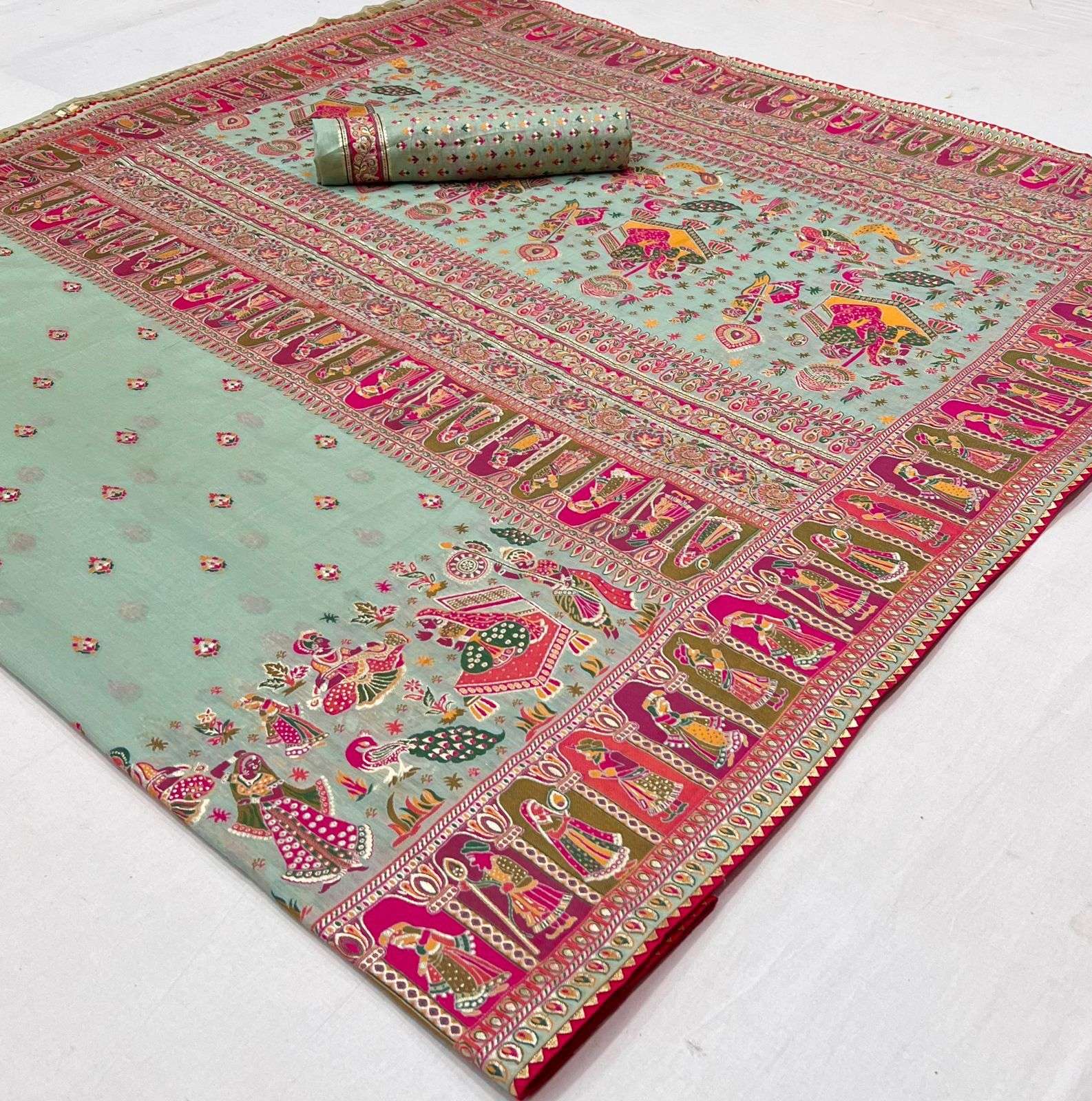 Rajwadi silk with Minakari Weaving Design All Over Saree Wedding Wear ...