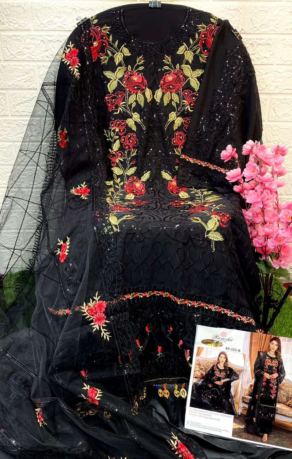 Ramsha fashion 525 NX Georgette with fancy Work Pakistani suits ...