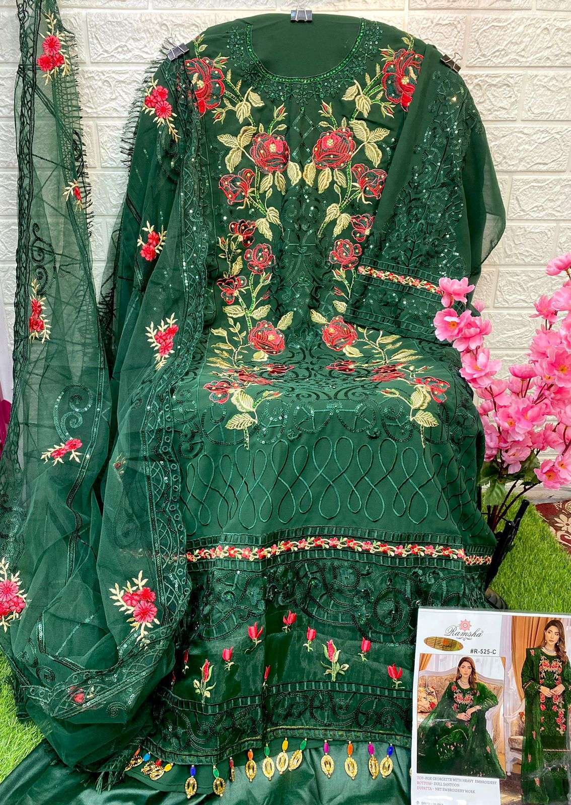 Ramsha fashion 525 NX Georgette with fancy Work Pakistani suits ...