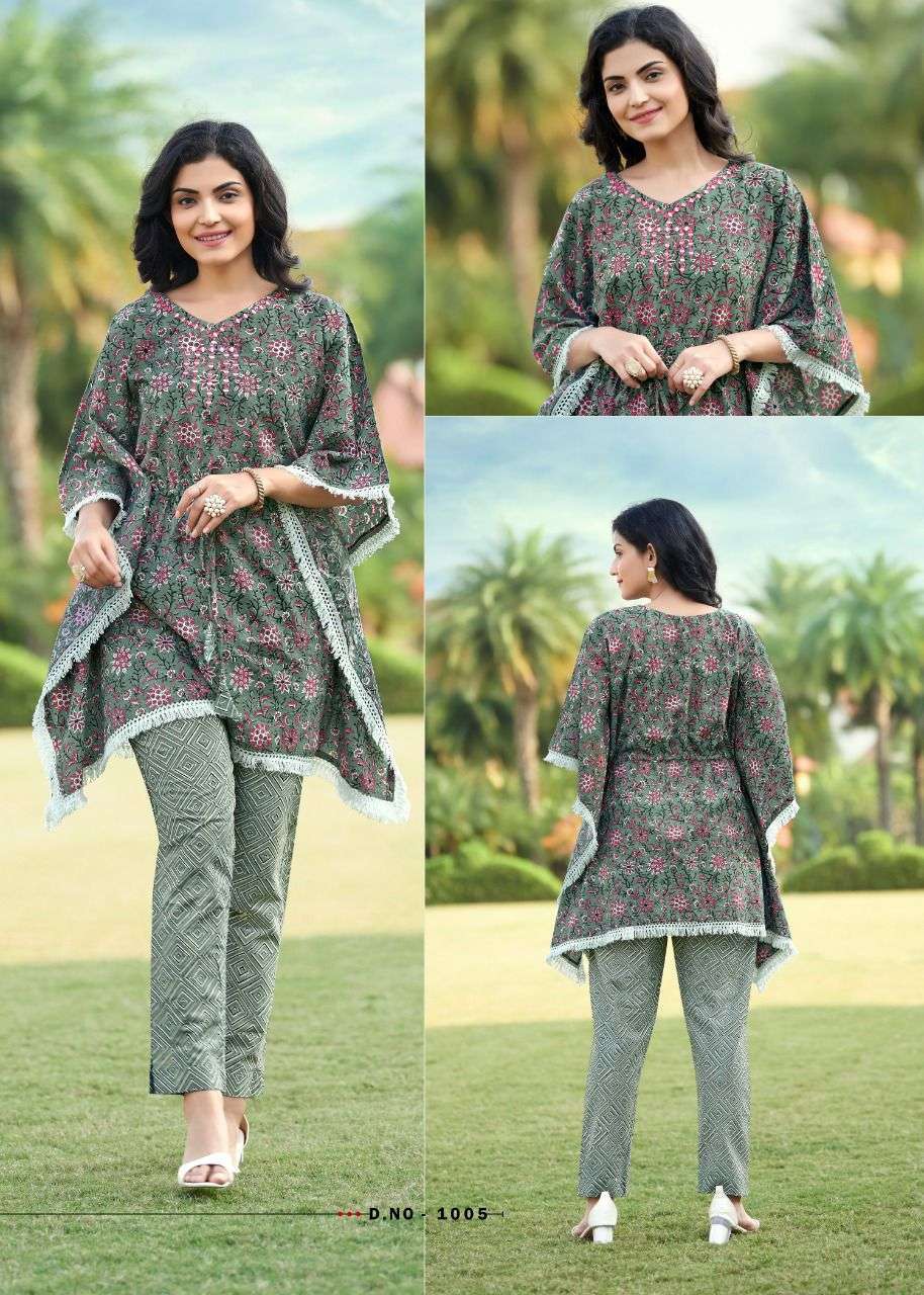 Rangjyoti Eliza Cotton With Fancy Kaftan With Bottom Collection at ...