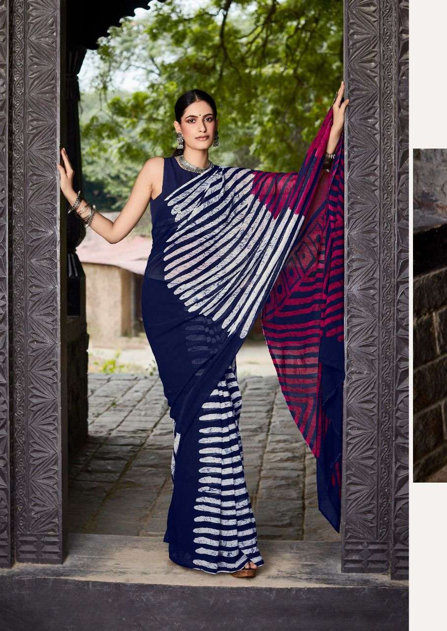 Sandar Georgette with Without border Fancy Regular Wear Saree ...