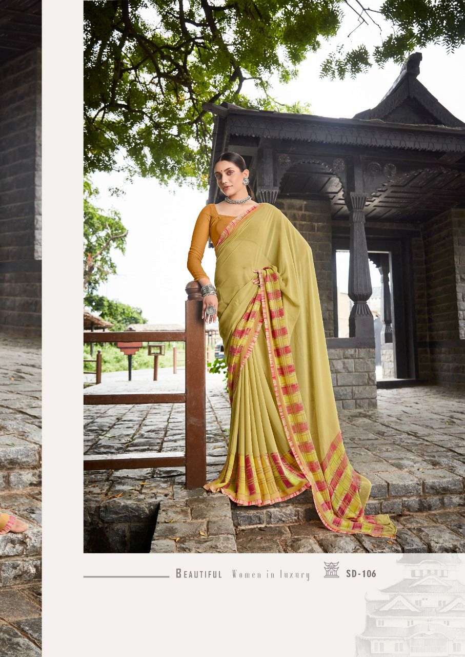 Sandar Georgette with Without border Fancy Regular Wear Saree ...