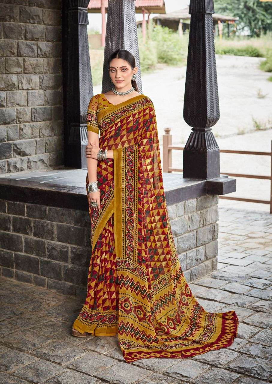 Sandar Georgette with Without border Fancy Regular Wear Saree ...