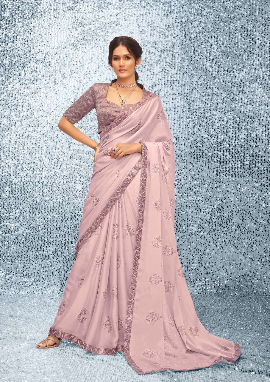 Stavan Emily Satin Chiffon with fancy work saree Collection at ...