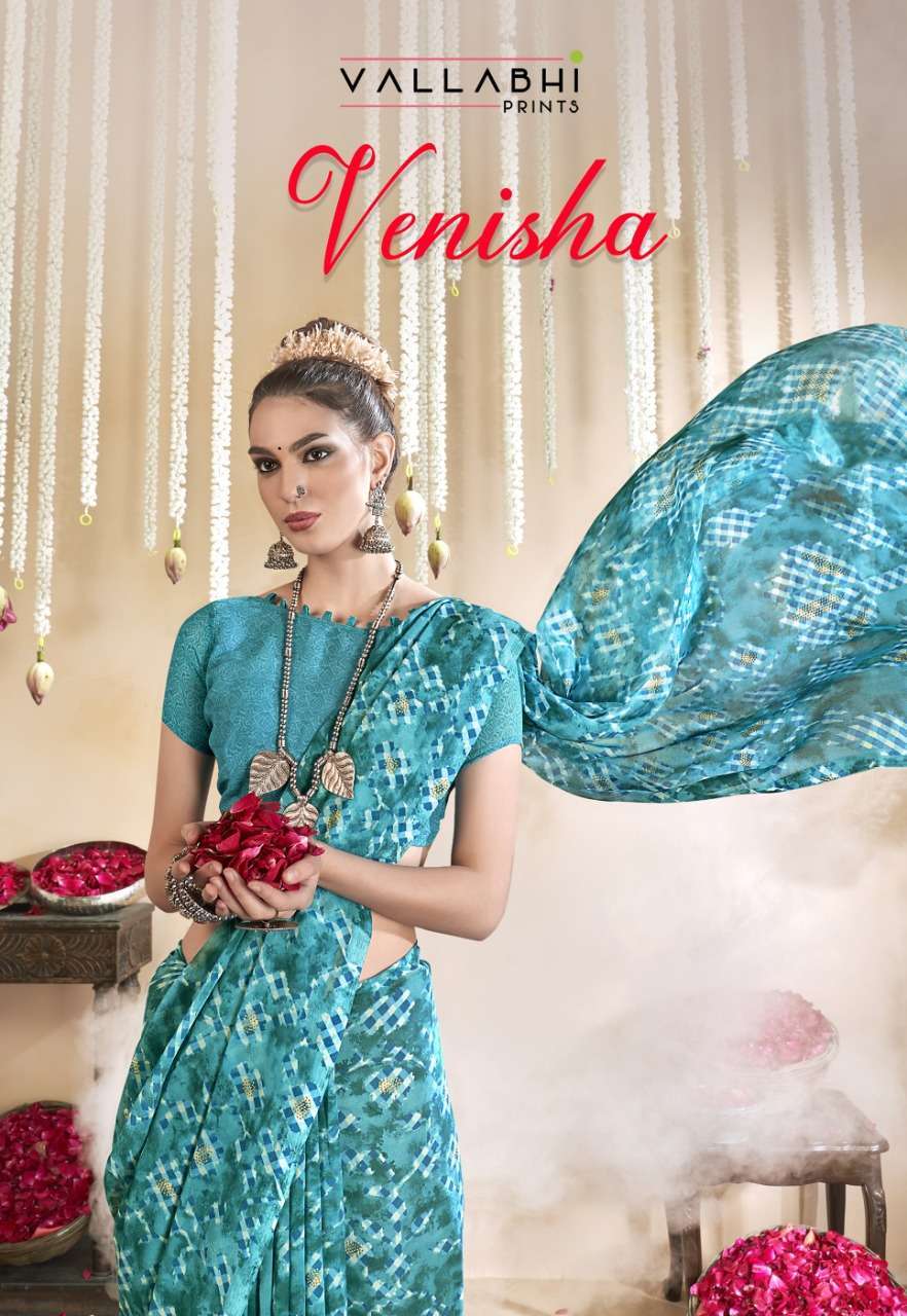 Vallabhi print Venisha Georgette with fancy Saree collection at ...