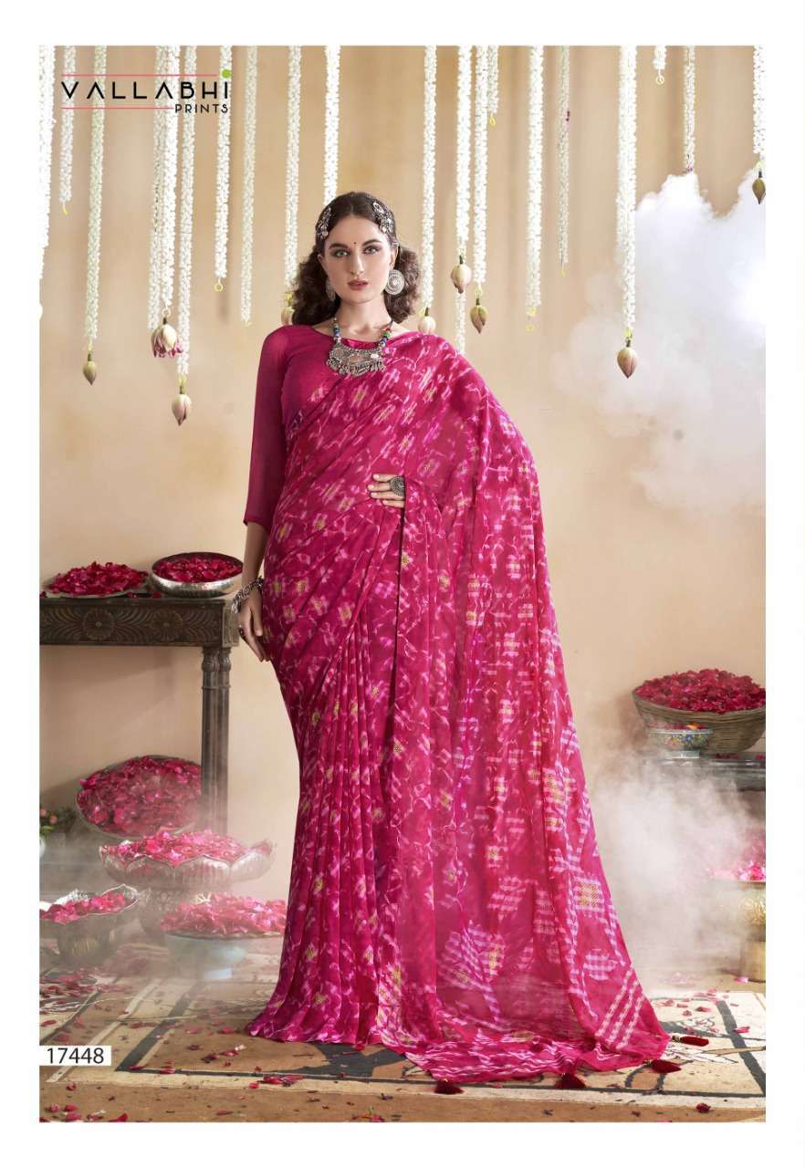 Vallabhi print Venisha Georgette with fancy Saree collection at ...