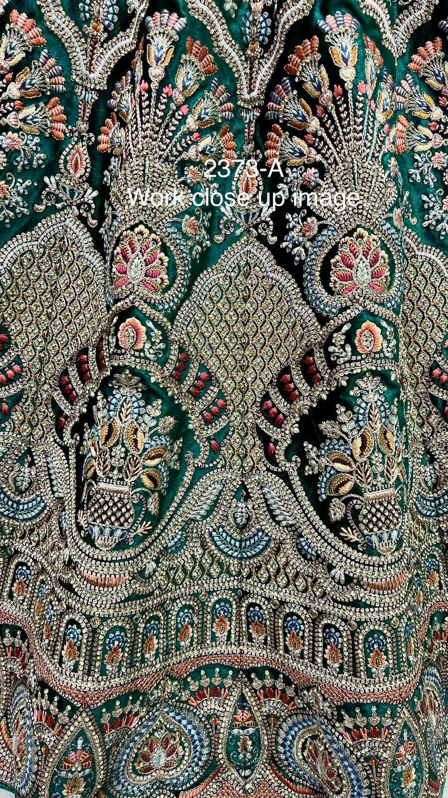 Velvet With Embroidery Zari Thread work Desigenr Bridal Wear Lehenga ...