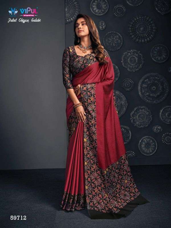 Vipul Fashion Juliet Chiffon With Printed Regular Wear Saree collection ...