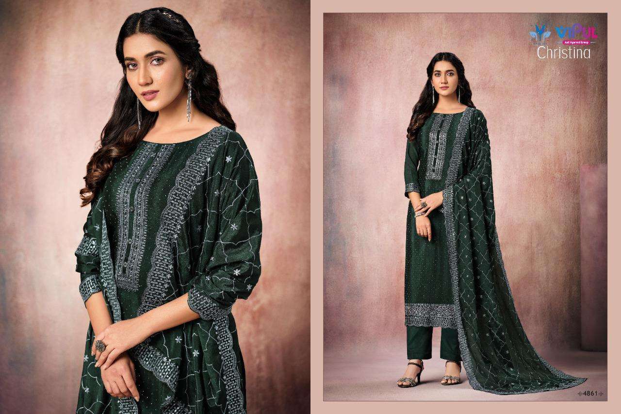 Vipul fashion Christina chinon with embroidery work fancy party wear ...