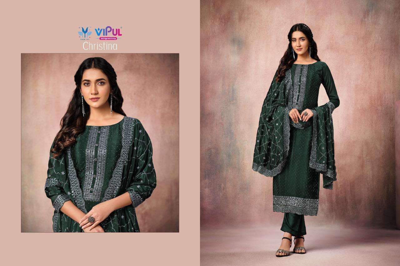 Vipul fashion Christina chinon with embroidery work fancy party wear ...