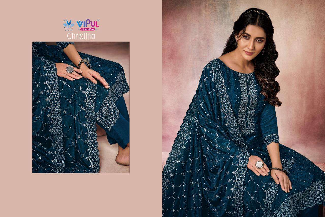Vipul fashion Christina chinon with embroidery work fancy party wear ...